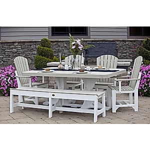 LuxCraft Café Poly Outdoor Dining Bench (White, 41")