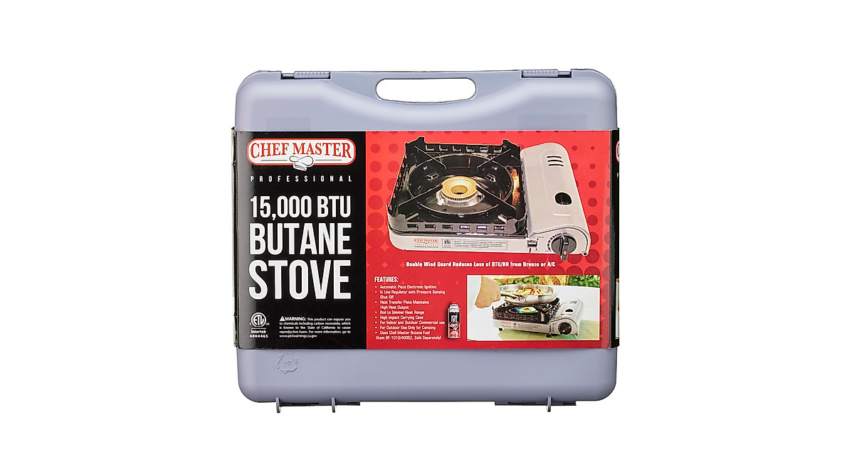 Chef Master 90019 Portable Butane Stove - 15,000 BTU Camping Essential