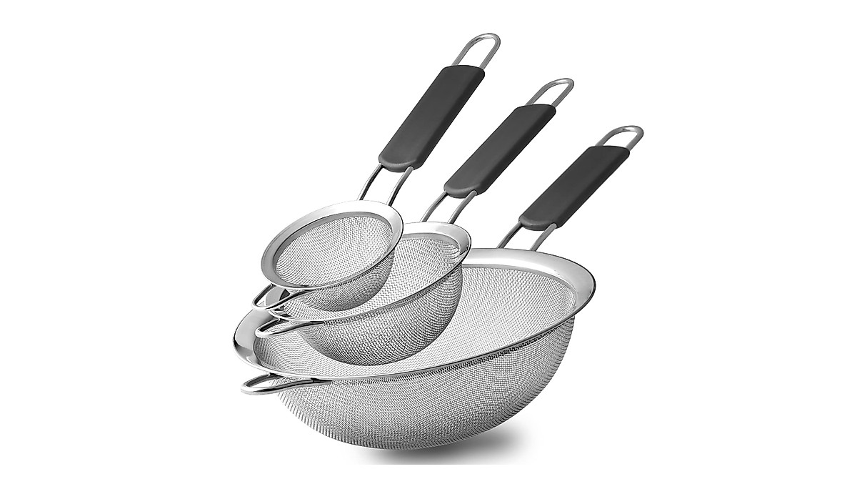 Stainless Steel Fine Mesh Strainer Set (3 Sizes) Kitchen Essential
