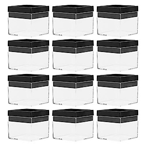 Baluue 12pcs Clear Acrylic Display Case Countertop Box Cube Transparent Display Box Pop Figures Display Collectibles Stone Mineral Specimen