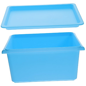 VOSAREA 2pcs Box storage box with lid plastic containers with lids plastic sundries storage plastic storage container cardboard file bin pantry organization office with cover pp food
