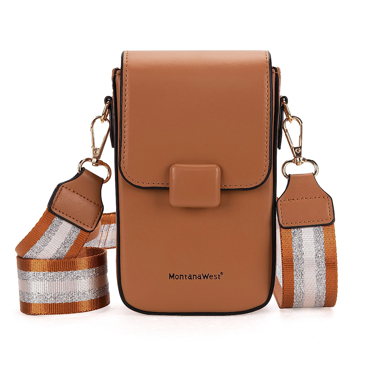 Montana West Cell Phone Purse Small Crossbody Bags for Women Cellphone Wallet with RFID Blocking Credit Card Slots MWC-204BR