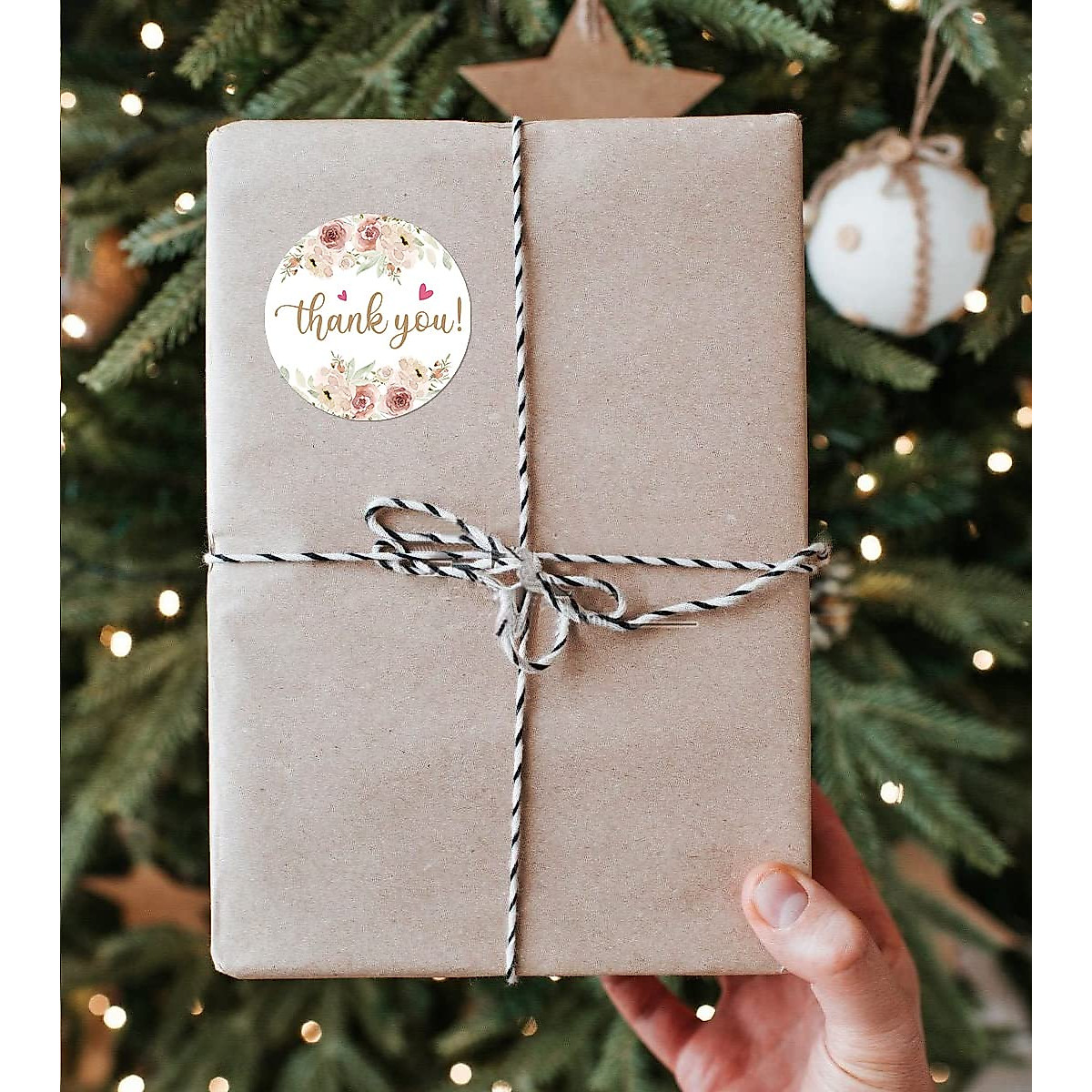 PNTKION Stickers Rolls, 500 PCS Cute Floral Thank You Stickers, Business Aesthetic, Convenient Durable, Unique Design, Wide Applications, Satisfaction Guarantee