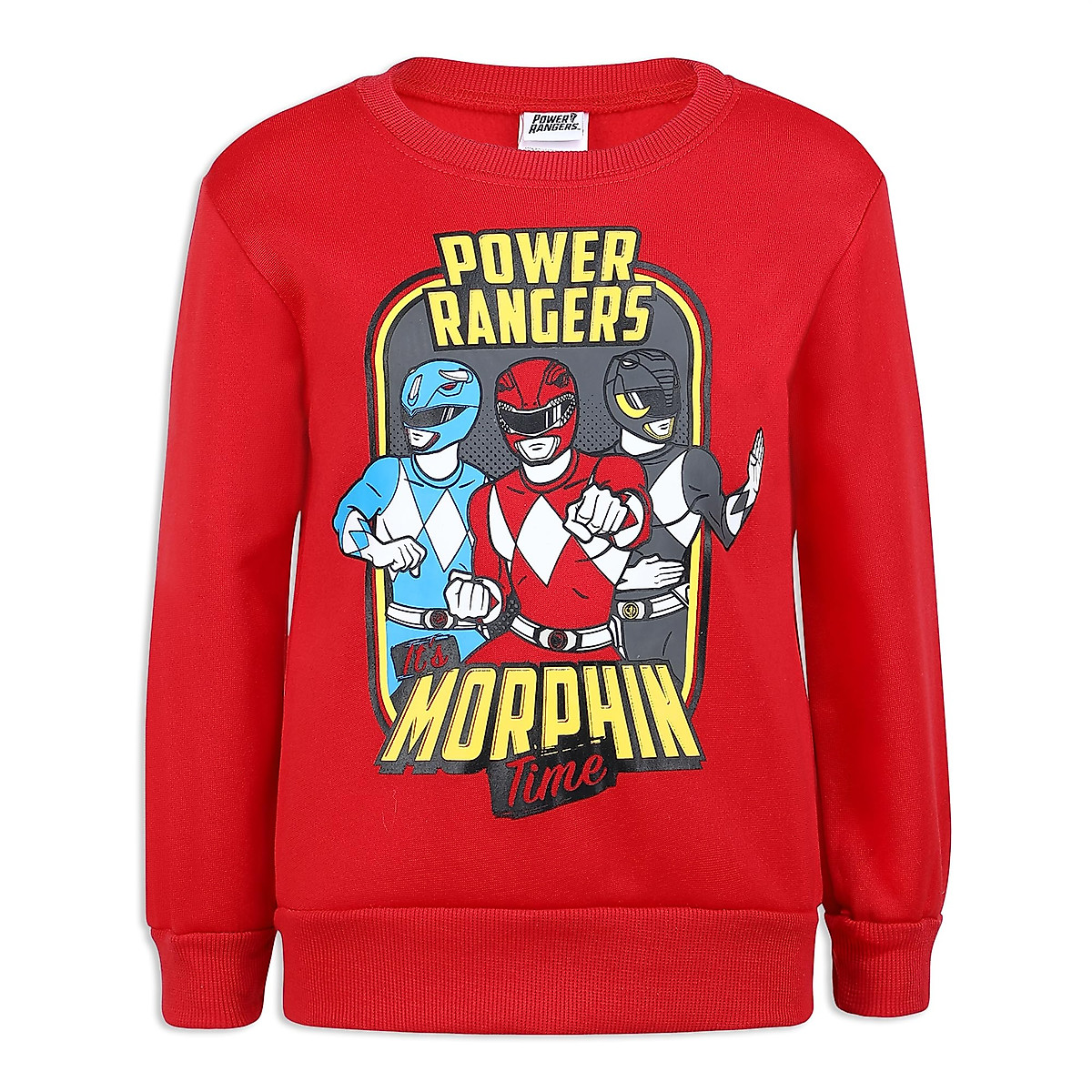 Power Rangers Morphin Red Ranger, Blue Ranger, and Grey Ranger Boys Pullover Sweatshirt and Pants Set for Little Kids