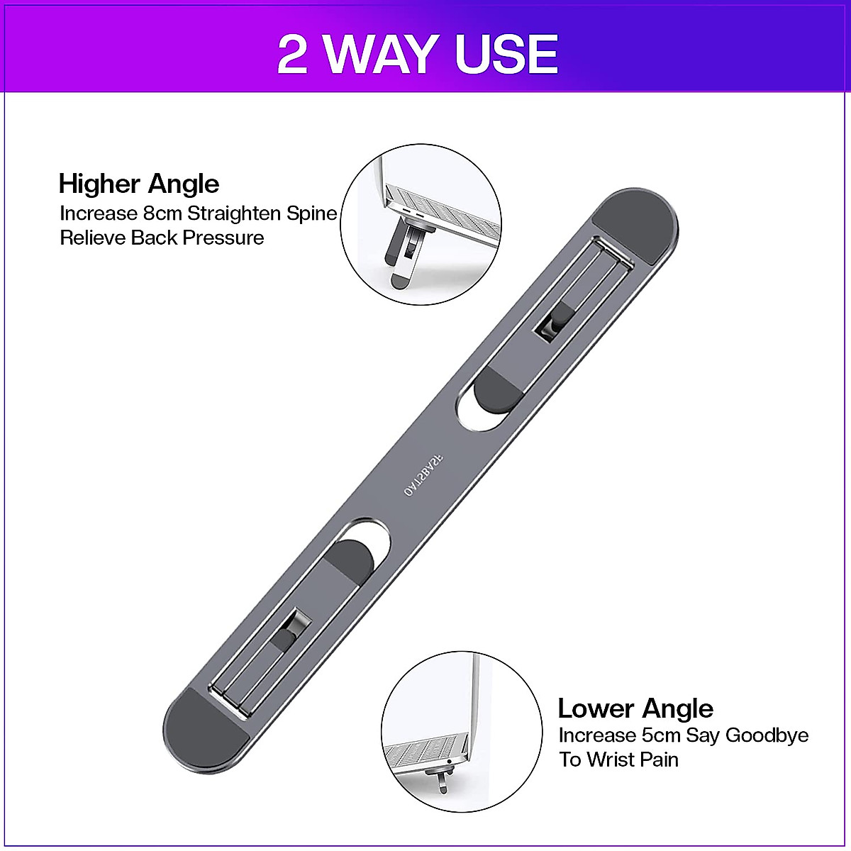 REYPAZ Notebook, Laptop Stand for Desk - Adjustable Ergonomic Aluminum Computer Holder for Laptop - Portable Laptop Holder for Home, Office Desk etc