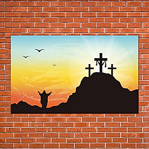 He is Risen Backdrop He is Risen Banner He is Risen Decor Resurrection of Jesus Wall Tapestry He is Risen Easter Decoration and Supplies for Home