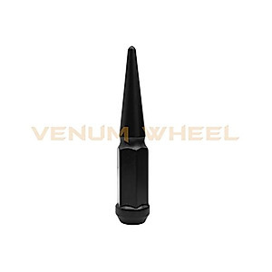 Venum wheel accessories 20 Pc +1 Key - Black Solid Spike Lug Nuts | 1/2"-20 Thread | 4.5" Tall | Works with Chevrolet GMC C10 K10 1/2 Ton Trucks K5 Blazer Jimmy - Aftermarket Wheels