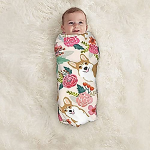 Corgi Baby Stuff Swaddle Blanket Corgi Gifts for Corgi Lovers Soft Newborn Wrap Baby Swaddling Blanket Cover Baby Throw Receiving Blankets Silky Breathable Stretchy Gifts for Boys Girls Infant Shower