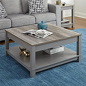 Ameriwood Home Carver Coffee Table, Gray & Home Carver TV Stand for TVs up to 60" Wide, Gray