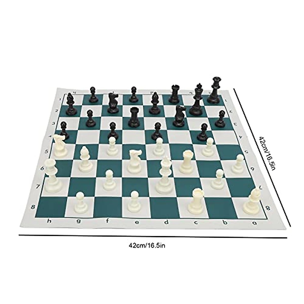 HERCHR Roll Up Chess Set, 32 Tournament Chess with Chess Board and Storage Bag Combo