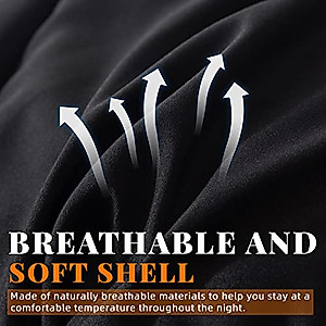 Cosybay Down Alternative Comforter (Black/Grey, Cal-King) - All Season Soft Quilted California King Size Bed Comforter - Duvet Insert with Corner Tabs -Winter Summer Warm Fluffy, 104x96 inches