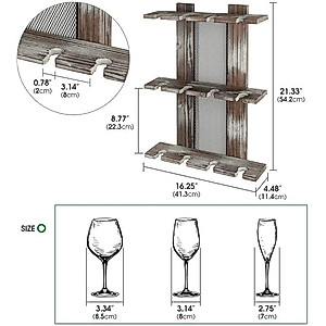 J JACKCUBE DESIGN Wine Glass Rack Wall Mounted, 12 Glassware Holder Rack Stemware Display Drying Storage For Kitchen Home Bar Decor - MK583A