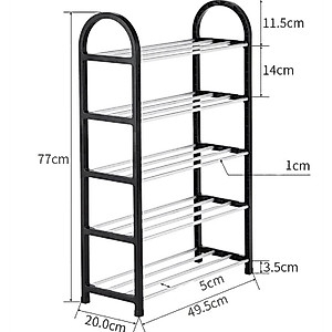 GILIGEGE 5-Layer Shoe Rack, Multi-Layer Assembly Simple Shoe Rack, Household Multifunctional Shoe Rack, Simple, Practical and Economical Shoe Cabineta Storage Pink Dish Rack (White, One Size)