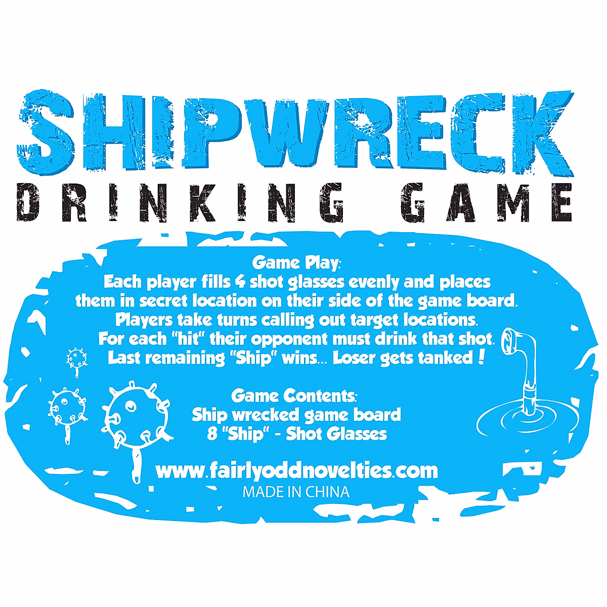 Fairly Odd Novelties Who Needs a Ship? Battle Shots Drinking Game – Exciting Dueling Fun for Adults, Includes Shot Glasses & Game Board