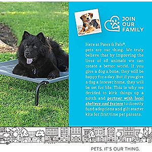 Paws & Pals Elevated Dog Bed - Steel Frame, Temp Control, Indestructible Chew-Proof Pet Cot w/Trampoline Suspended Raised Hammock Best for Portable in/Out Door Use Cooling Platform | Medium