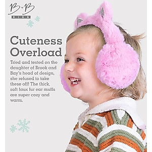 Brook + Bay Ear Muffs For Kids - Winter Kids Ear Muffs for Boys & Girls - Plush Animal Earmuffs - Cozy Ear Warmers for Kids