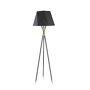 Floor lamp Hardware Floor Lamp PVC Fabric Lampshade Floor Light American Creative Tripod Standing Lamp Bedroom Living Room Bedside Floor Light (Color : Black)