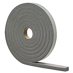 M-D 02311 Closed-Cell Weather-Strip, 3/4 in W X 10 ft L X 1/2 in T, Grey, Packaging May Vary