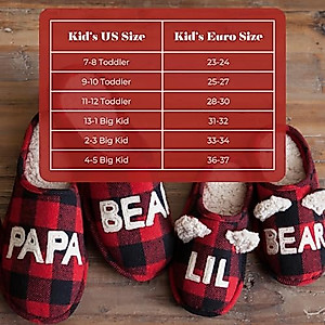 Dearfoams baby girls Unisex-child Lil Bear and Bear Slipper, Lil Bear Buffalo Plaid, 4-5 Big Kid US