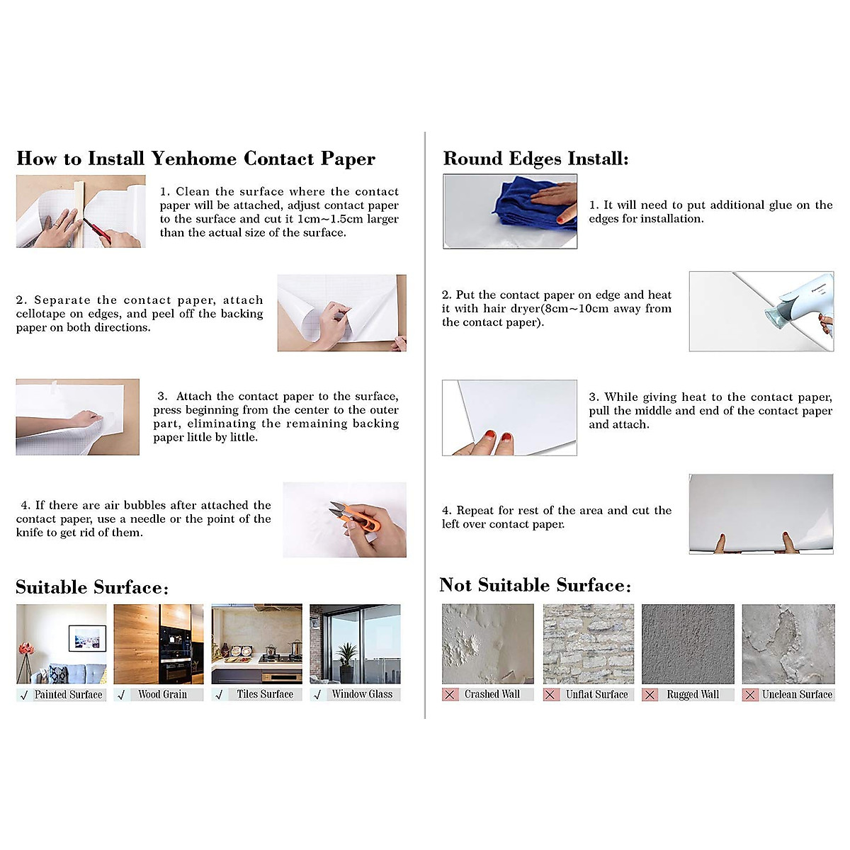 Yenhome 24" X 118" Silver Brush Stainless Steel Contact Paper for Appliances Self Adhesive Vinyl Film Waterproof Peel and Stick Stainless Steel Wallpaper Drawer and Shelf Liner for Kitchen Cabinets