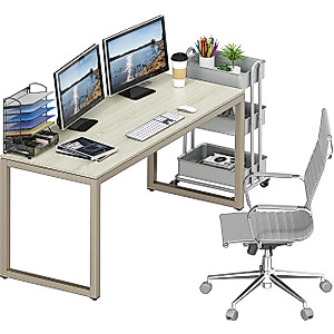 SHW Home Office 55-Inch Large Computer Desk, Maple