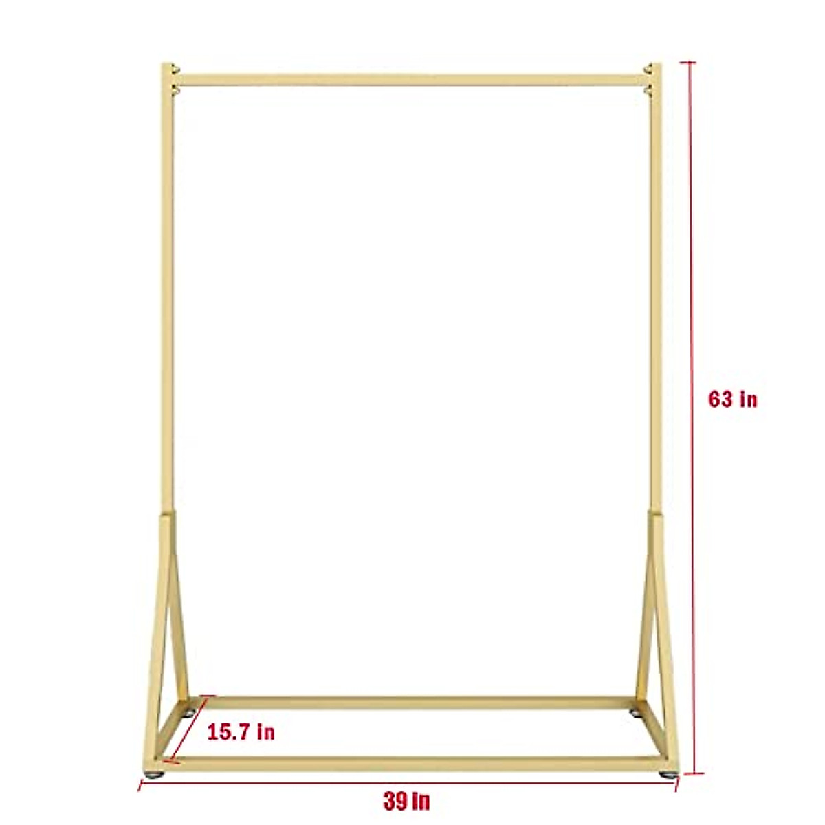 MDEPYCO Simple Fashion Rolling Garment Rack with Wheels,Commercial Grade Heavy Duty Metal Clothing Racks,Entryway Organizer Storage Shoes Bags Clothes Shelves(Gold Square Tube,39" L)