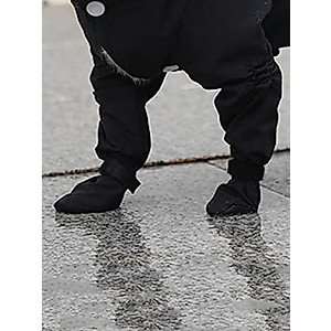 Milumia Pet Raincoat Transparent Hood Waterproof Rain Jacket Poncho for Small Medium Dogs Black Medium