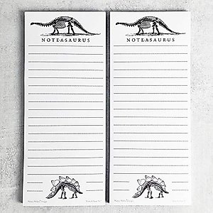 Nancy Nikko Dinosaur (Bones) Refrigerator Notepads, NOTE-A-SAURUS - Set of 2 Pads - Notes, To Do List, Grocery List