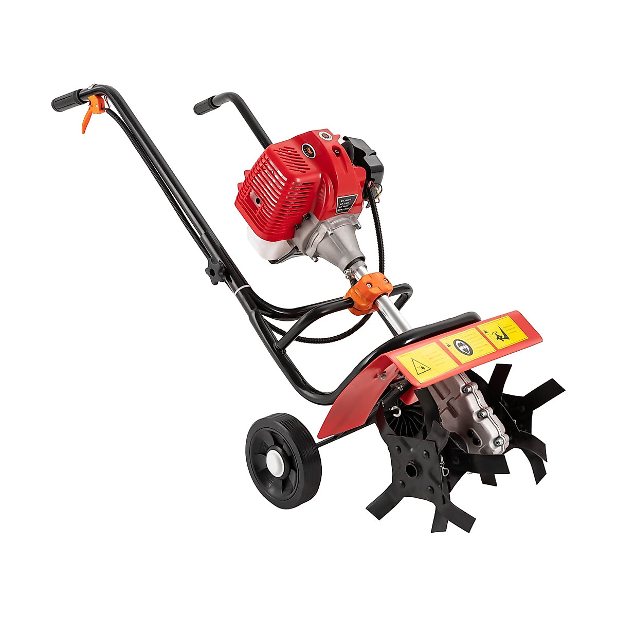 Futchoy 52CC 2 Stroke Gas Powered Tiller Heavy Duty Mini Gasoline Tiller Cultivator Gas Powered 2-Cycle Gasoline Garden Farm Tilling Rototiller