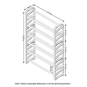 Furinno Wayar 6-Tier Shoe Rack, Chrome