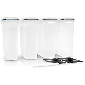 Cereal Containers Storage Set Large (6 Pack) Airtight Food Storage Containers for Kitchen & Pantry Organization, Cereal Storage Container Set for Crunchiness, 6 Pack