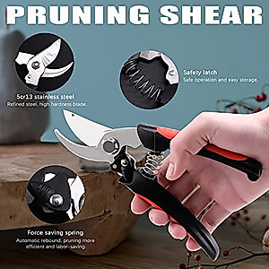 Wokape 50Pcs Garden Tool Set Gardening Kit, Handle Trowel Transplanter Cultivator Pruning Shears Cultivator Hand Rake Shovels and Gardening Gloves Gardening Supplies Gifts for Weeding, Digging