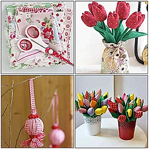 BESTOYARD 7pcs Red Cotton Fabric Bundles Quilting Fabric Quilting Sewing Fabric Pre Cut Quilting Cotton Crafts Textile Square Fabric Different Patterns for DIY Sewing 50cm