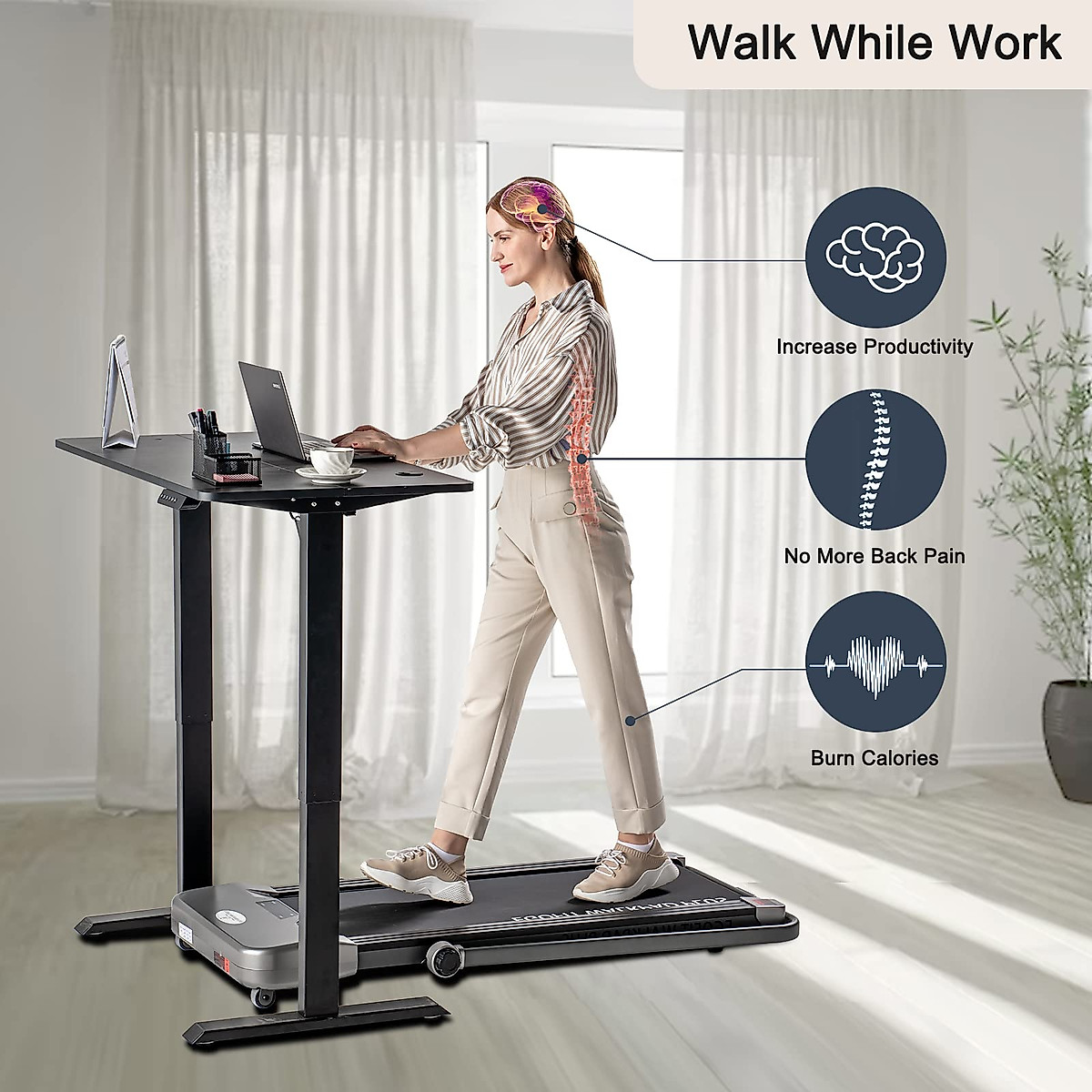 Treadmills for Home Under Desk Treadmill for Walking Running 2 in 1 Folding Treadmill for Home Office Use Flat Walking Pad Egofit WalkPad Plus F1T