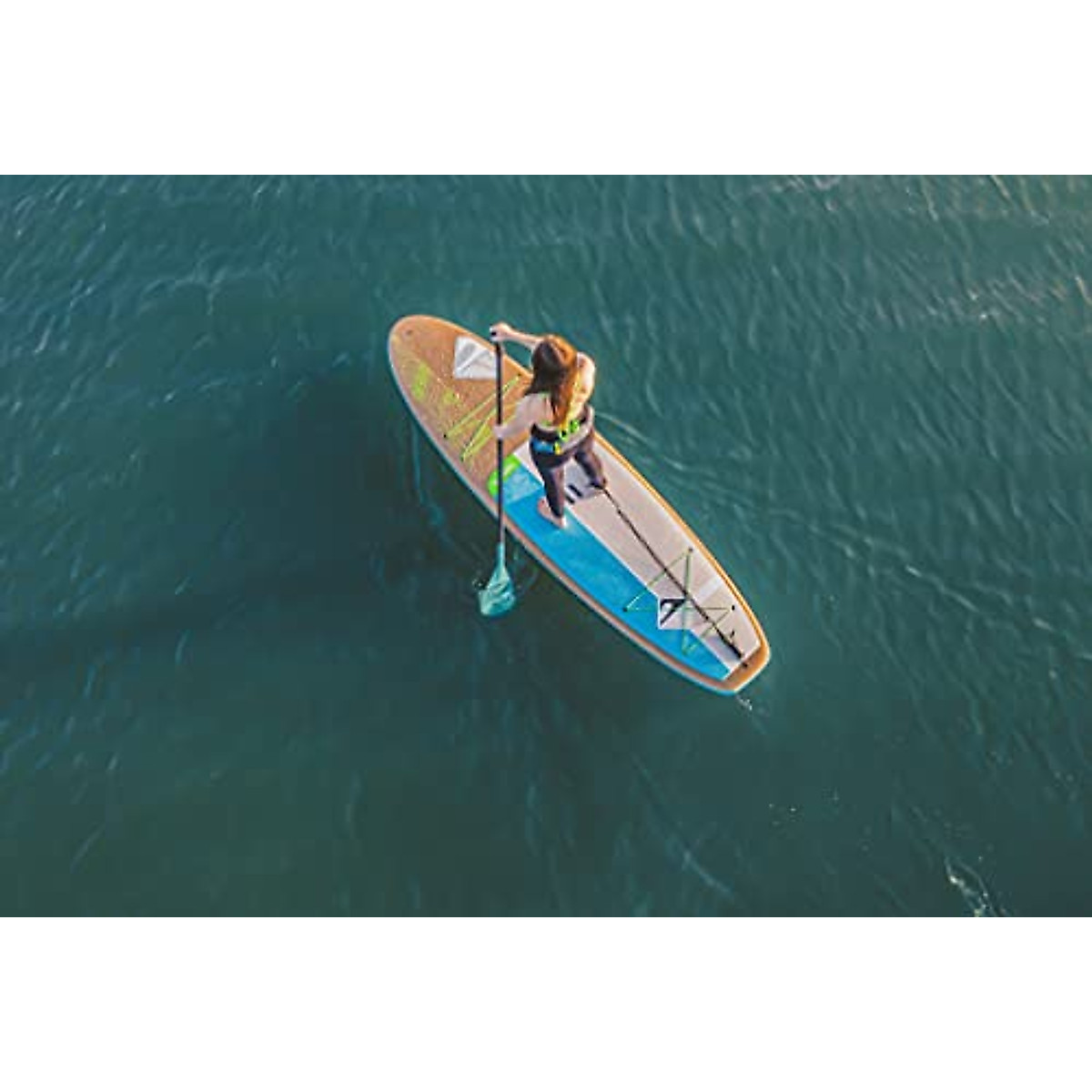 Boardworks Versa | Recreational Stand Up Paddleboard | Bombshell Epoxy Hardboard | 10' 6", Bamboo/Blue (4440529519)