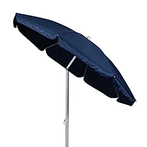 PICNIC TIME Outdoor Canopy Sunshade Beach Umbrella 5.5', Small Patio Umbrella, Beach Chair Umbrella, (Navy Blue)