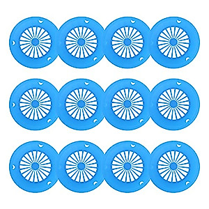 Hemoton 12pcs Barbecue Plates Non- Stick Grill Plate Platic Dinner Plate Hollow- out BBQ Paper Plate Holder BBQ Supplies Blue