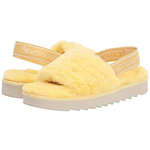 Koolaburra by UGG Unisex-Child K FUZZ'N Sandal, Pale Banana, 2 Little Kid