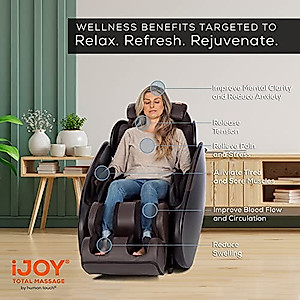 Human Touch iJOY Total Massage FlexGlide Full Body Massage Recliner Chair - Your Home Personal Massager - Targeted Compression Air Cells, Foot Calf Back & Shoulder Relief - 2 Year Warranty - Espresso