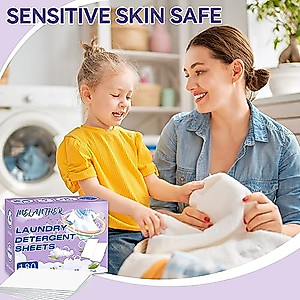 Laundry Detergent Sheets (180 Sheets) - Eco Friendly Laundry Detergent, Compact Lightweight Hypoallergenic Liquidless Laundry Soap Sheets for Travel, Home, Dorms, HE Machine & Hand Wash (Fresh Scent)