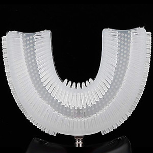 TMISHION Electric Toothbrush U-Shaped Adult Electric Toothbrush Automatic Cleaning Toothbrush Oral Care Tool Soft Silicone Brush Head Three-Color Optional High-Efficiency Cleaning(Black)