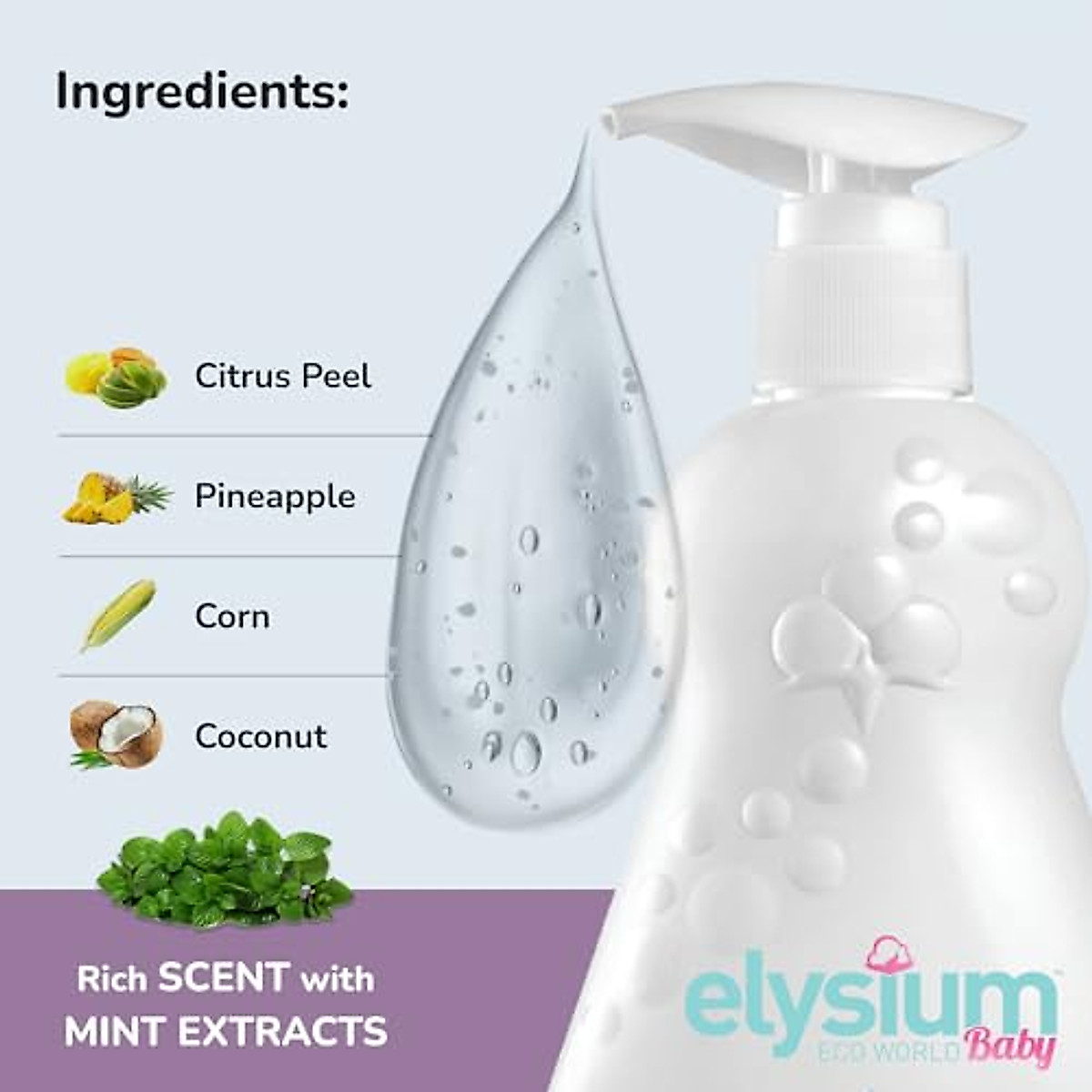 Premium Baby Dish Soap And Baby Bottle Cleaner Baby Bottle Soap Non - Toxic Ingredients Ecological Liquid Formula for Effective & Easy Cleaning Baby Travel Essentials 13.5 Fl Oz Pack Of 2