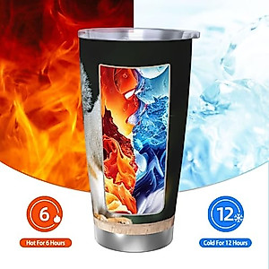 NHJKLWQSZ Cute Squirrel 20oz Stainless Steel Tumbler With Lid And Straw, Double Wall Vacuum Insulated Coffee Mug Travel Cups Leak-Proof Lid For Hot And Cold Drinks, Metal Straws And Brush