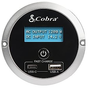 Cobra CPIALCDG1 Remote Controller – Compatible with Cobras Professional Grade Power Inverters, Remote On/Off, 4 Mounting Options, 2 USB Ports, Black