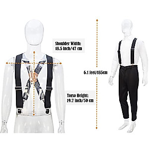 WELKINLAND 2Inch Elastic Mens suspenders, Heavy Duty suspenders for men, Work suspenders for men, Suspenders for men w/clips, Suspenders for men heavy duty, Mens suspenders for trousers