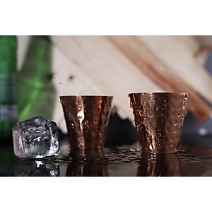 GoCraft Copper Shot Glasses (Set of 2) - Moscow Mule Glass - 2 oz Tequila/Vodka Shot Glasses - Ideal for Parties and Gifting