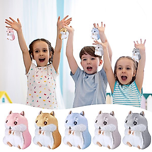 Chivao 10 Pcs Hamster Plush Stuffed Animal, Hamsters Plush Toys Hamster Toy Gift Keychain for Kids Birthday Party(Cute Colors)