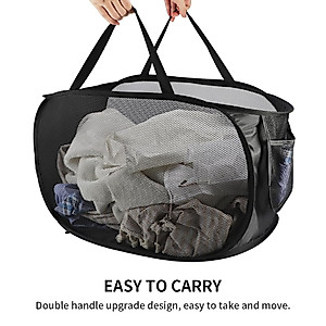 Collapsible Laundry Baskets, Durable Mesh Laundry Hamper with Handles, Portable Foldable Laundry Basket for Dorm, Bathroom & Travel