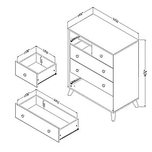 South Shore Yodi 5-Drawer Chest-Soft Elm and Pure White