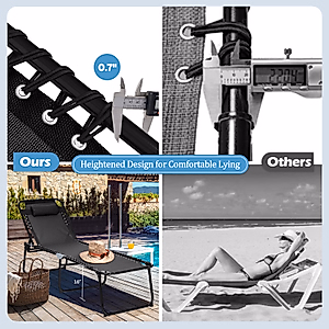 HAPPYGRILL Folding Lounge Chair with 4 Position Adjustable Backrest, Portable Lightweight Reclining Chair Recliner for Beach Camping Patio Lawn